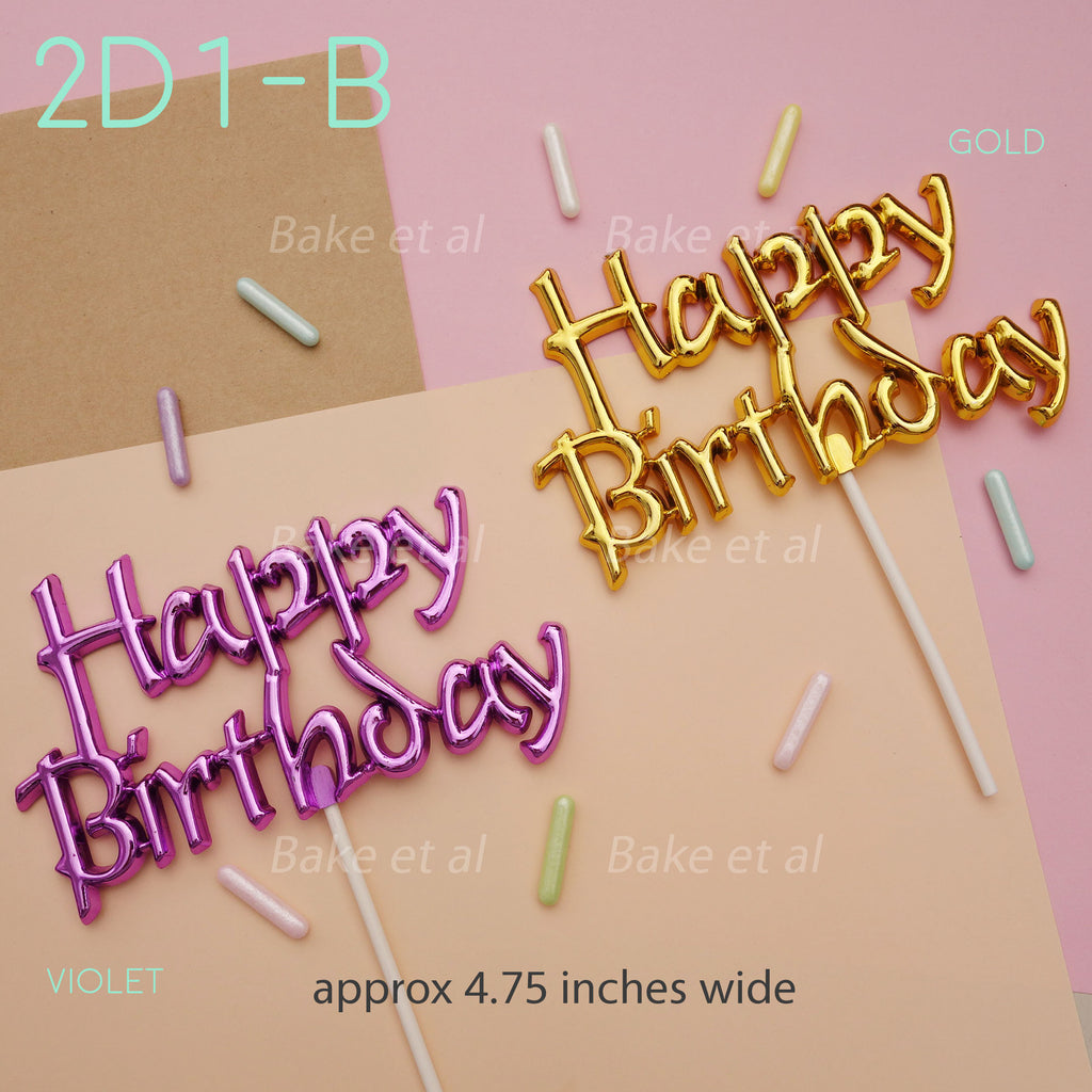 2D toppers - birthday – bake