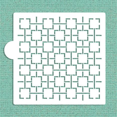 retro square tile stencil – bake