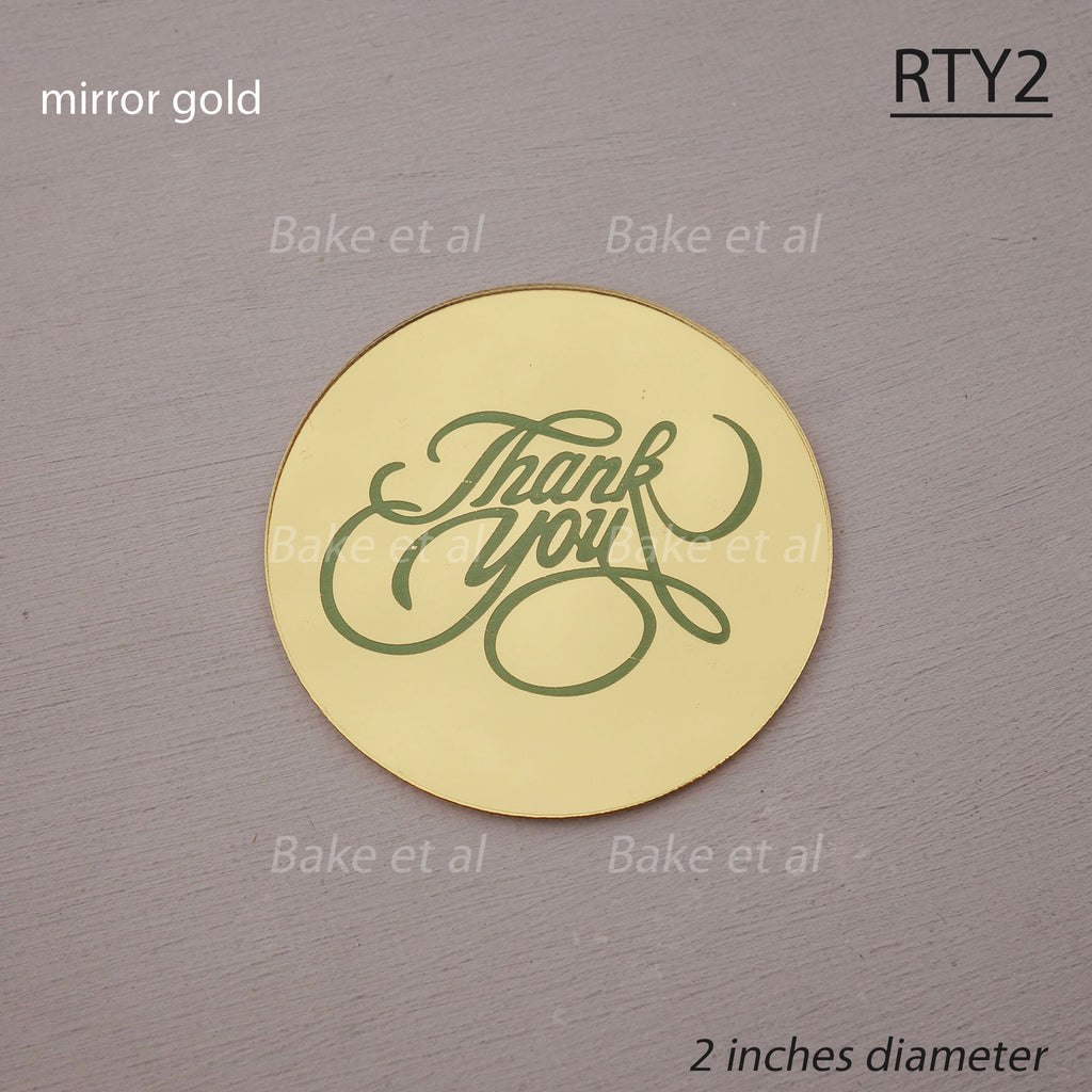 acrylic toppers - thank you – bake